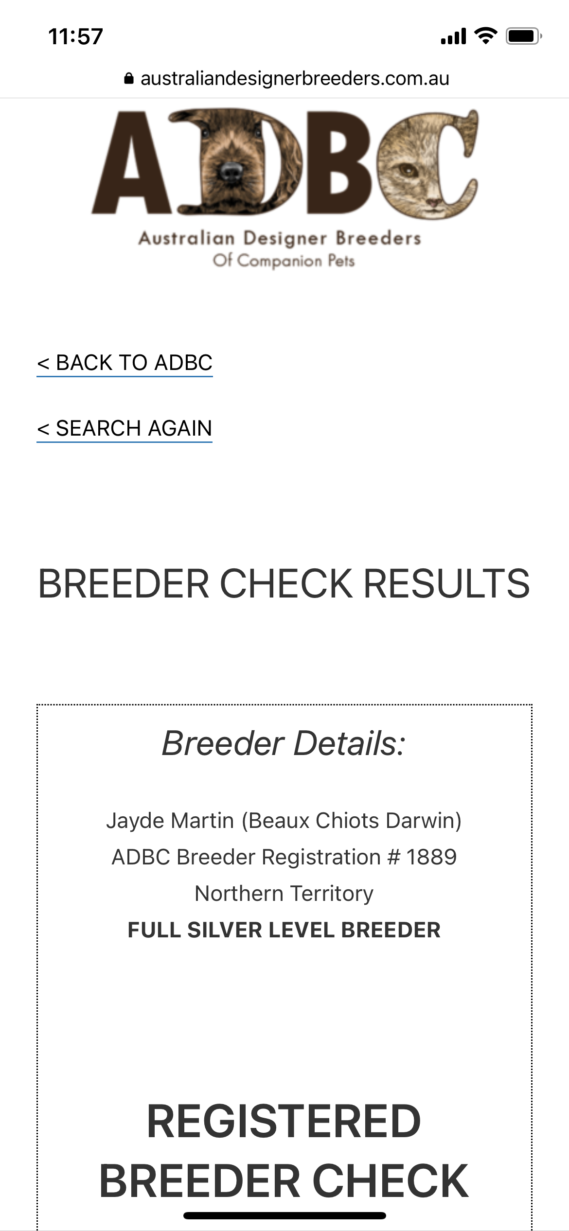 Fully registered breeder – Beaux Chiots Darwin